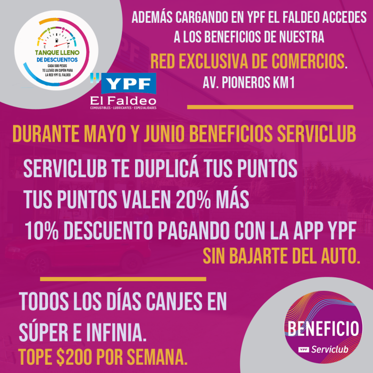 Mejores promociones de YPF Serviclub. - Mi Serviclub